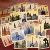 Vintage European Cities Stickers, Retro Historic Landmarks Planner ...