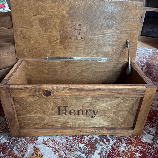 Modern Rustic Wooden Box Engraved and Personalized Storage for Tea ...