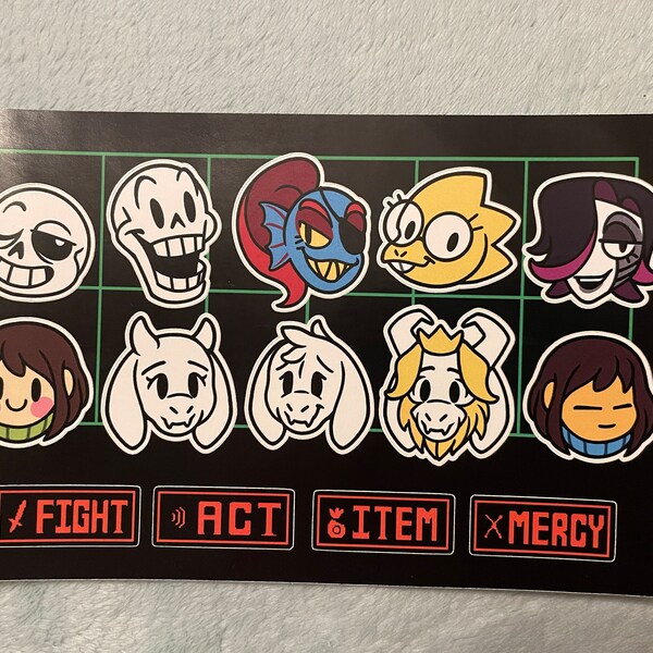 Undertale Sticker Sheet - Etsy
