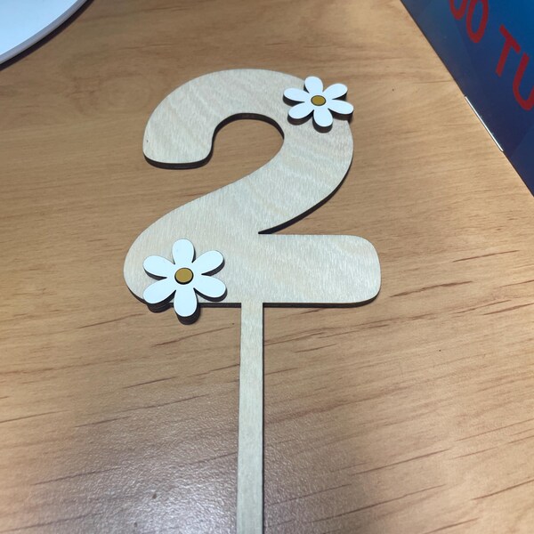 Personalized Daisy Number Cake Topper, Baby First Birthday, Custom Name ...