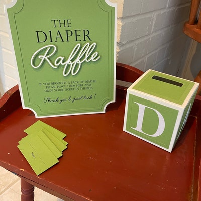 Diaper Raffle Game Kit 5 X 7 Frame and Mini Card Box in Baby - Etsy