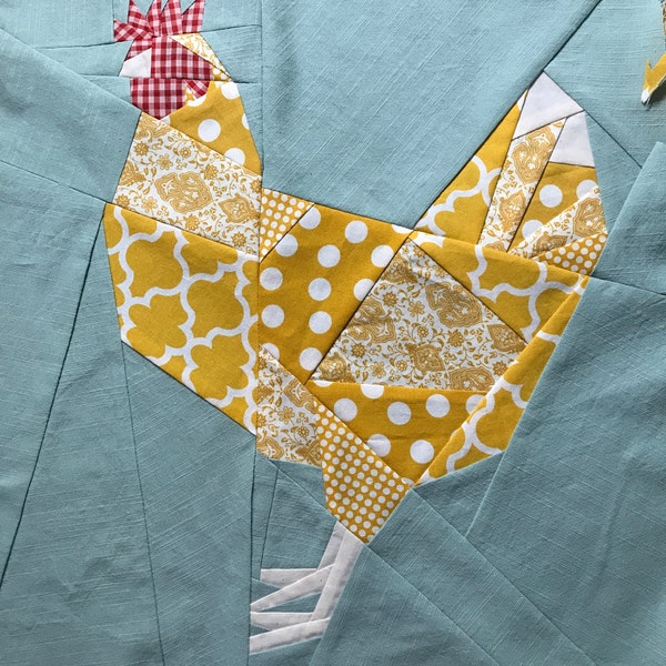 Chicken, 12 Inch Foundation Quilt Block Pattern From the Farm Animal ...