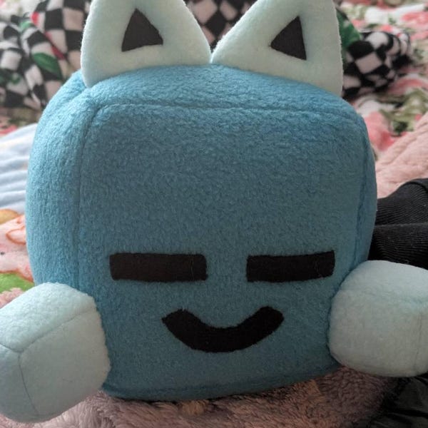 Big Cube Plush Toy – JSAB Inspired, Handmade Blue Fleece Plushie - Etsy