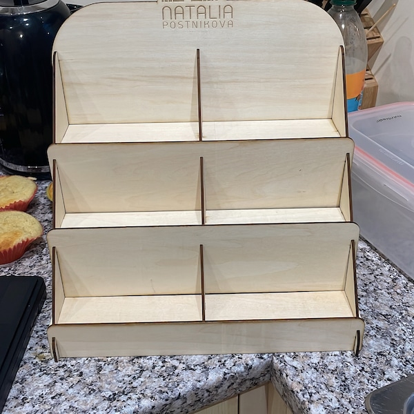 3 Tiered Retail Counter Gift Card Display Stand for Laser Cut Files - 3mm - 1/8 in Versions ...