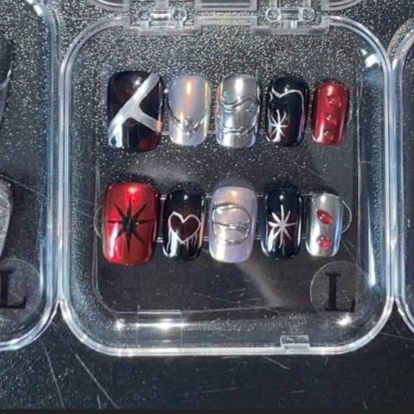 Blind Nail Box, Two/three Sets of Press-on Nails, Mystery Box, Gothic ...