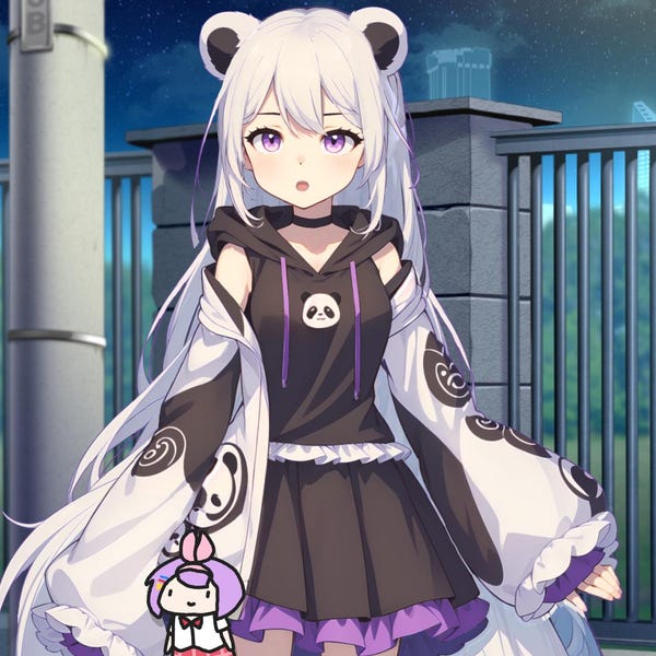 Premade Live2d Vtuber Model - Panda Girl for Vtube Studio as a Cute ...