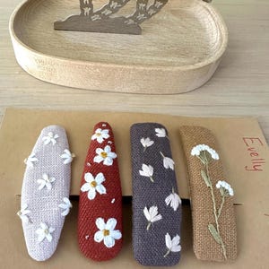 Blue Linen Embroidered Collar Wildflower Embroidered Girl Collar ...