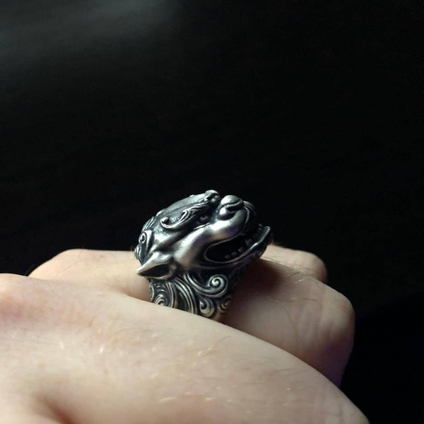 Bastet Ancient Goddess Signet Ring Men, Egyptian Mythology Fantasy Cat ...