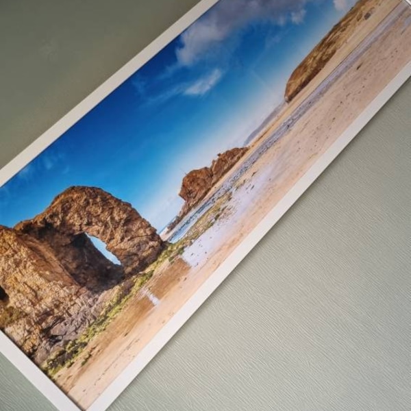 Perranporth Beach, Cornwall. Panoramic Framed Picture Print, Cornwall ...