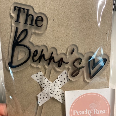 Acrylic Couple 'wedding' Cake Topper Double Layer - Etsy