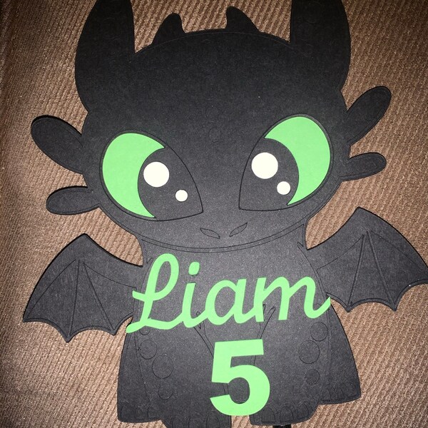 Toothless How to Train Your Dragon Night Fury Customizable Cake Topper ...
