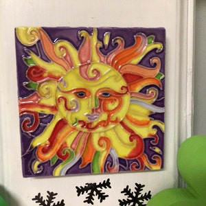 Mermaid Hand Painted Ceramic Art Tile 8 X 12 Inches With Felt - Etsy