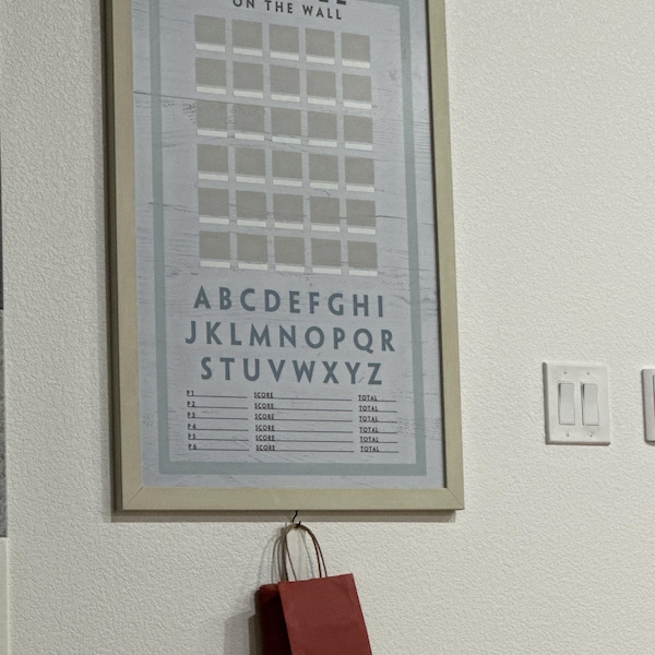 Wordle on the Wall Fun Easy Game Wordle Board Games Wall Art Family ...