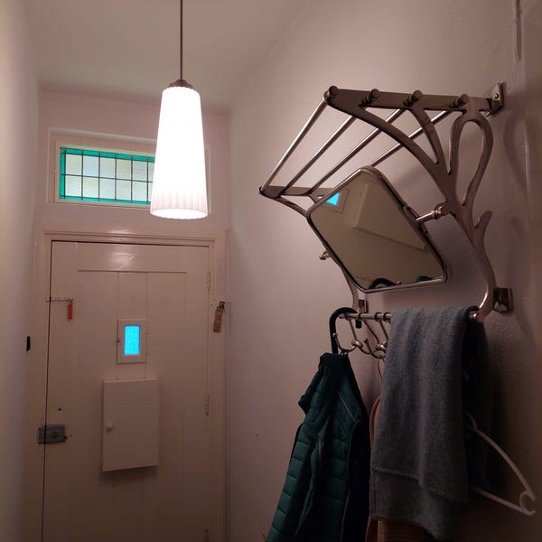 Train Hall Luggage Wall Mounted Rack Shelf Hooks | Coat Rack | Train ...