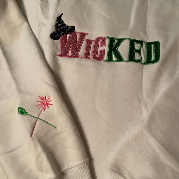 Wicked Glitter Colorful Embroidered Sweatshirt, Wicked Fan Gift ...