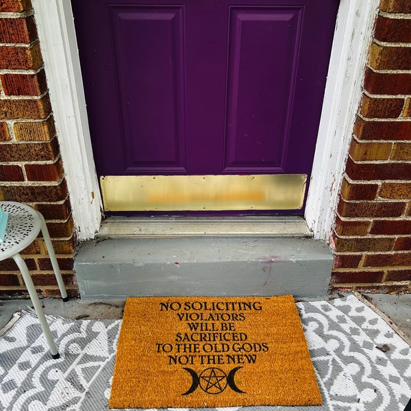 No Soliciting Old Gods Not the New Wiccan Witch Pagan Coir Doormat Door ...