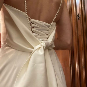 Open Top Wedding Dress. Corset Dress for Wedding. Satin Bridal Dress ...