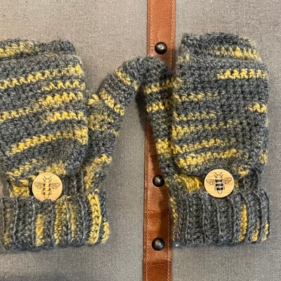 Easy Fingerless Mittens With Flaps. Adult and Child Sizes. PDF Pattern ...