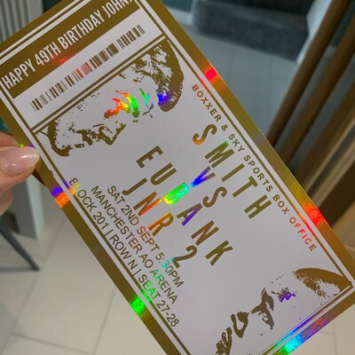 Personalised Foiled Golden Ticket, Custom Event Ticket, Concert Ticket ...