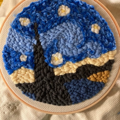 Punch Needle Kit Starter Punch Needle Tool Threader Fabric Embroidery ...