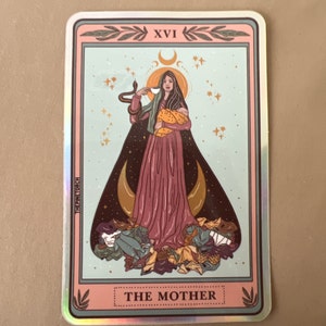The Mother Tarot Card Holographic Sticker, Mom Life Tarot Waterproof ...