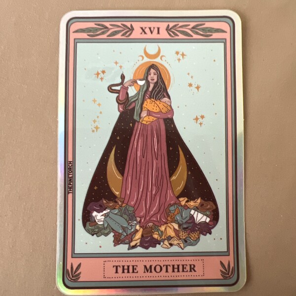 The Mother Tarot Card Holographic Sticker, Mom Life Tarot Waterproof ...