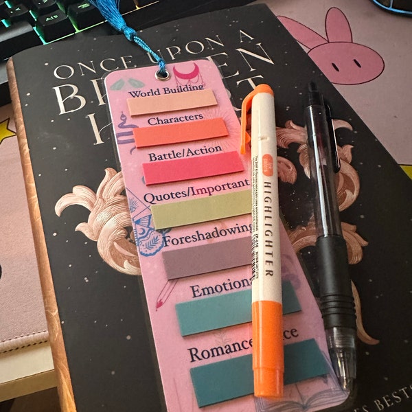 Fantasy Romance Annotation Bookmark With Tabs Kit, Book Annotating ...