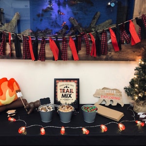 Trail Mix Bar Sign, Make Your Own Trail Mix Lumberjack Style Decor, Red ...