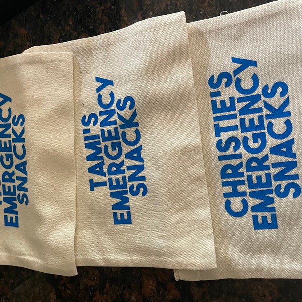 Emergency Snacks Canvas Zipper Pouch - Travel Snack Bag - Etsy