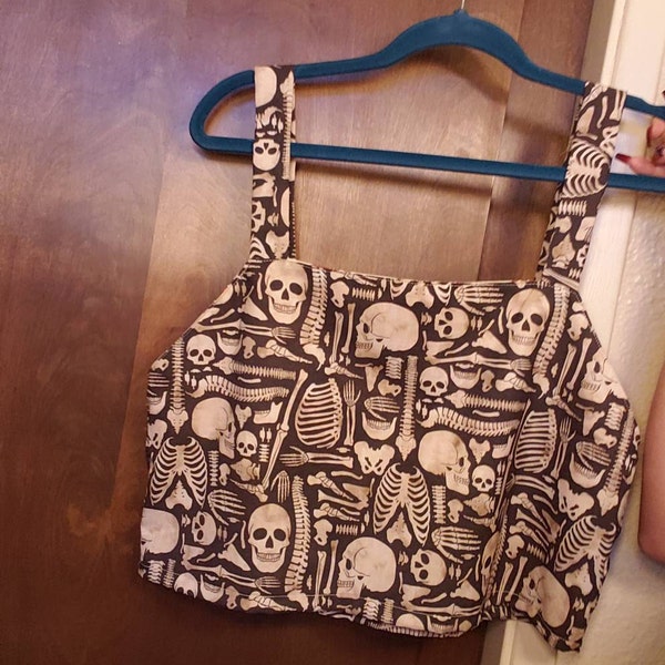 Skeleton Bones, Human Bone Fabric, Boney Yard Halloween Novelty Cotton ...