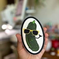 Cool Pickle - Machine Embroidery Design, Cucumber Embroidery Pattern, Funny Dill Pickle ...
