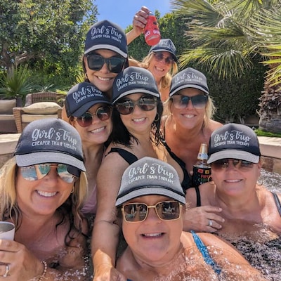 Girls Trip Cheaper Than Therapy Trucker Hat, Girls Getaway Weekend ...