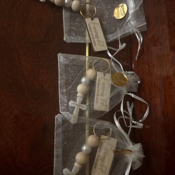 Personalized Funeral Keychain Favors, Cross Memorial Service Gifts ...