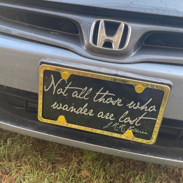 Electroplating Gold Glossy Stainless Steel License Plate Frame W/ Gold ...