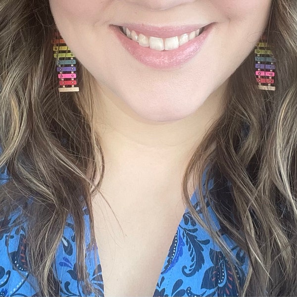 Xylophone Earrings for Music Teachers, Wooden Dangle Earrings, Unique ...