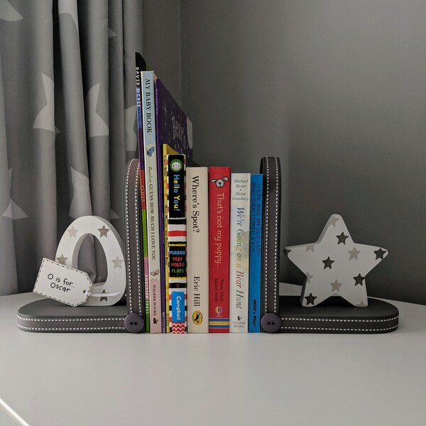 Personalised Star Bookends With Initial for Children. - Etsy UK