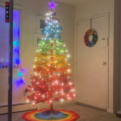 Rainbow Pride Christmas Tree Skirt, Rainbow Tree Skirt, Pride Tree ...