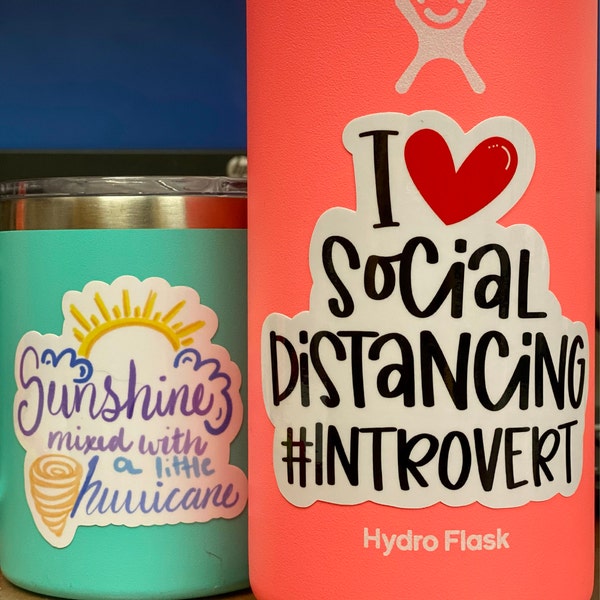 I Love Social Distancing Vinyl Sticker, Kindness Sticker, Laptop ...