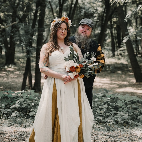 Brianna - Bohemian Bridal Skirt / Linen Wedding Skirt / Boho Bride ...