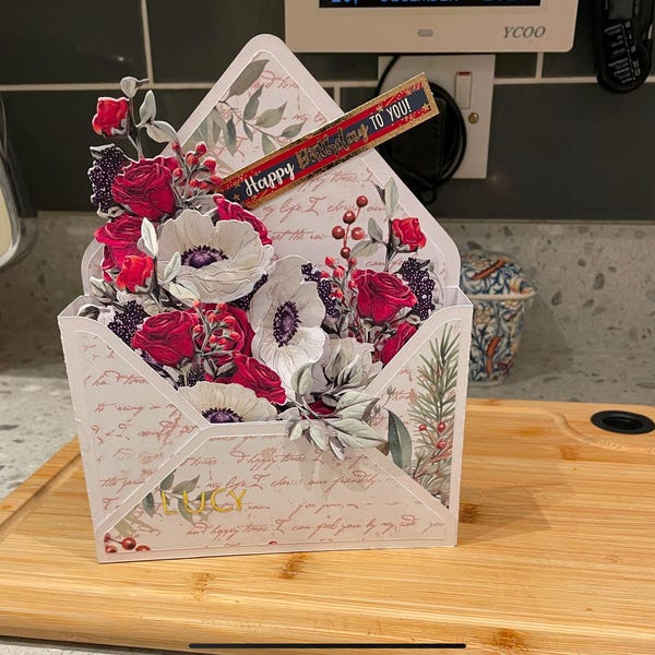 Pop up Envelope Card Blank | Envelope Card Making Kit | Envelope Pop up ...