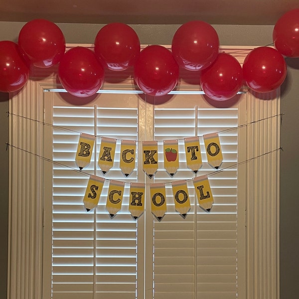 Back to School Pencil Banner. FULL ALPHABET, Instant Digital Download ...