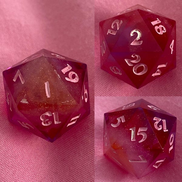Strawberry Lemonade || Resin Dice Set || 6 Piece Set || D6 || Rpgdice ...