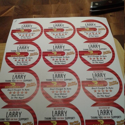 Personalized Doordash Labels Delivery Circle Stickers Food Delivery 007 ...