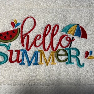Hello Summer Embroidery Design, 4 Sizes, Instant Download - Etsy