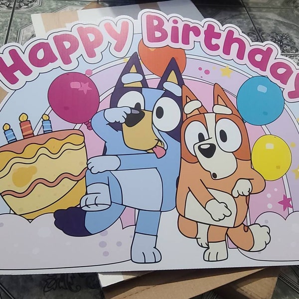 Bluey Christmas Yard Sign and Cutouts, Blue Christmas Jolly Decor ...