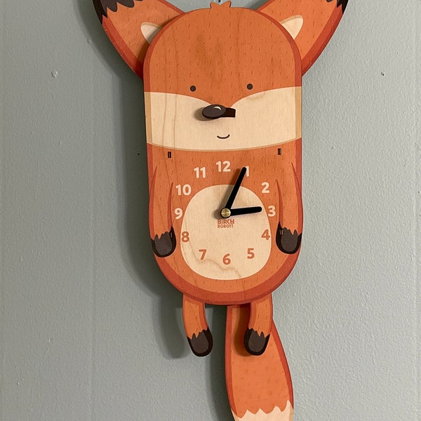 Fox Pendulum Clock | Woodland Nursery Decor | Kids Clock | Woodland ...