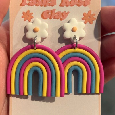 PRIDE Earrings Pastel Rainbow Earrings Pride Collection LGBTQ Clay ...