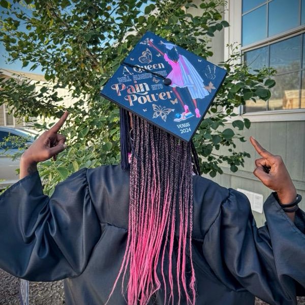 Personalized Graduation Cap Topper Black Girl, Custom Black Queen Grad ...