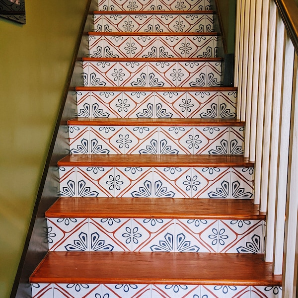 Quadrostyle Stair Riser Stickers - Removable Stair Riser Tile Decals ...