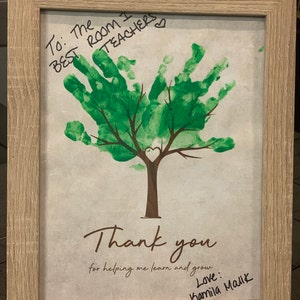 Thank You for Helping Me Learn and Grow / Handprint Art Tree / Kids Baby Toddler / Teacher ...